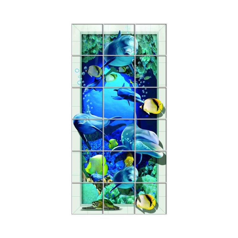 NISH! 3D Dolphin Floor Tiles #503 - Ceramic, Digital Floor Tiles - NISH!