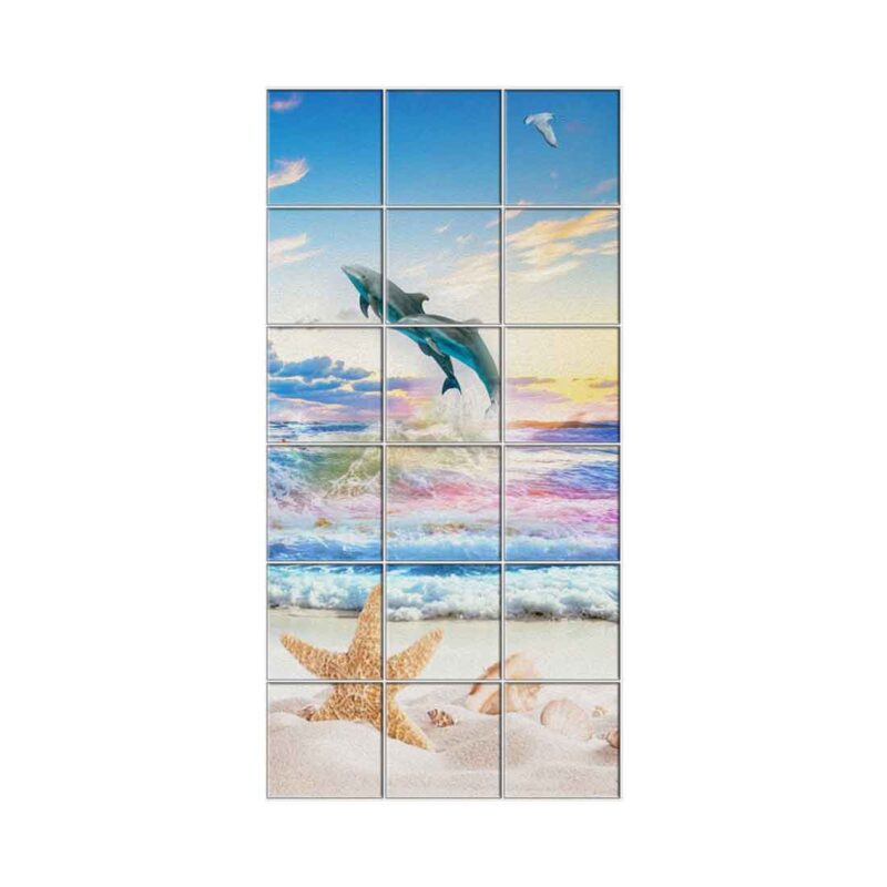 NISH! Dolphin Wall Tiles #506 - Ceramic, Digital Poster Wall Tiles - NISH!