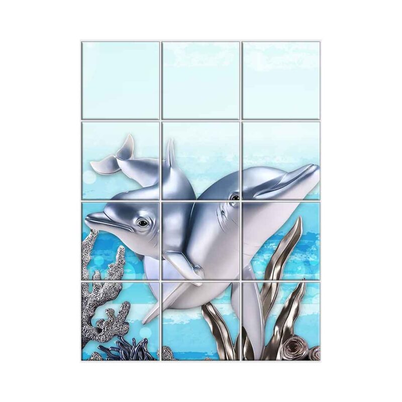 NISH! Dolphin Wall Tiles #508 – Ceramic, Digital Poster Wall Tiles – NISH!